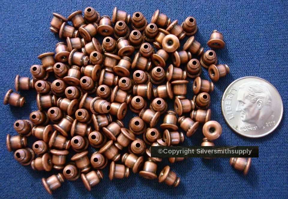100 Earring backs bullet clutches strong basic no tip antiq copper ...