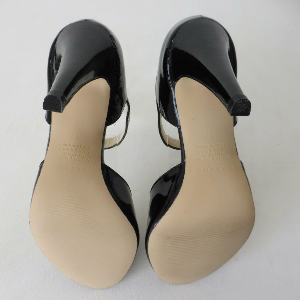 BASQUE Leather Shoes High Heel Black Patent Open Toe Size 37 | eBay