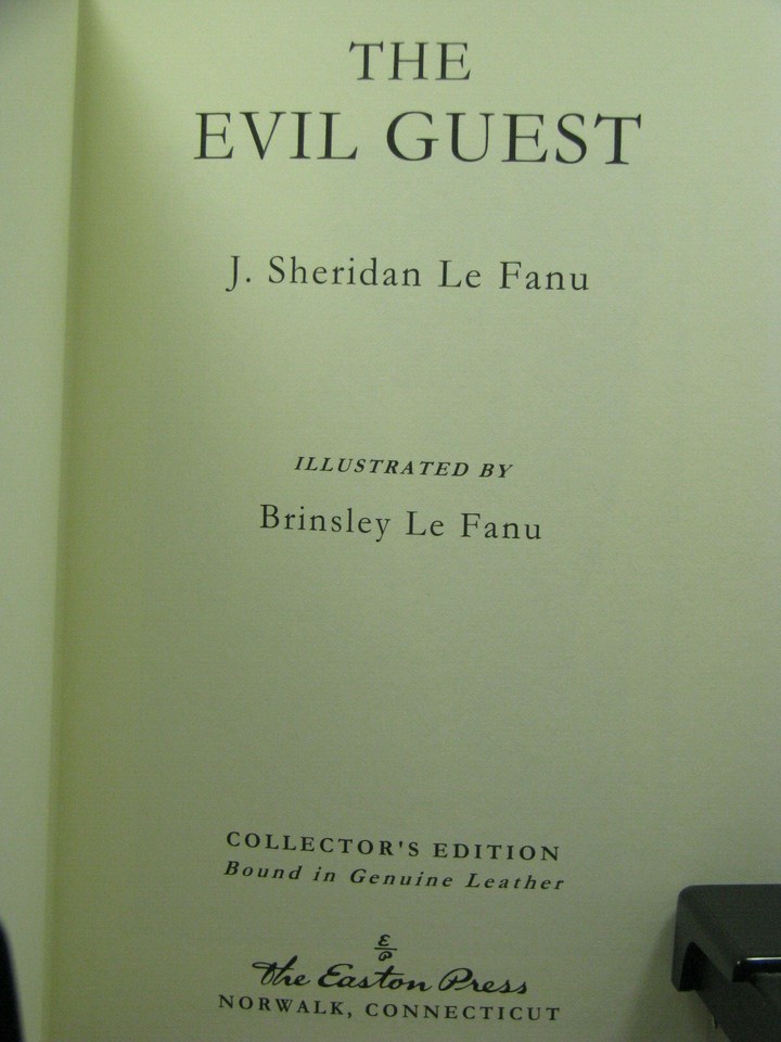 The Evil Guest by J. Sheridan Le Fanu, Easton Press, gothic suspense ...