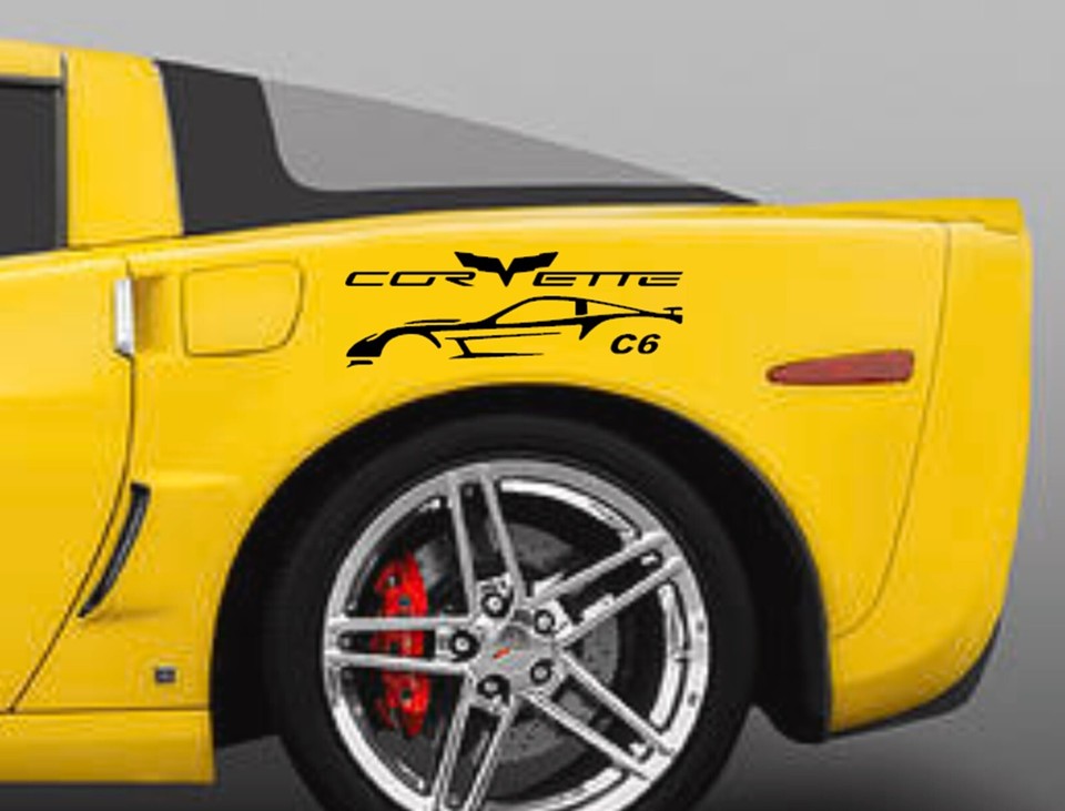 NEW Design Corvette Text Car Vinyl Decal Racing Stripe (Fits Chevy ...