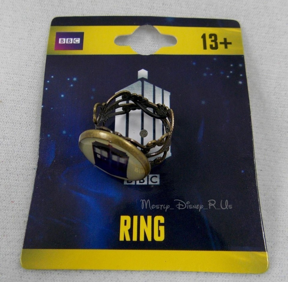 New BBC Doctor Dr Who Tardis Ring Adjustable Burnished Gold Filigree ...