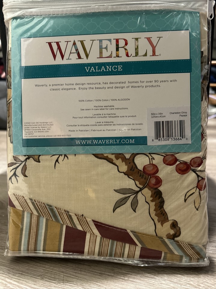 Waveryly Charleston Chirp Papaya One Rod Pocket Valance 50 X 16 in | eBay