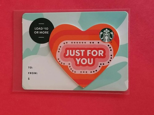 2019 Starbucks 'Just For You' Heart Shaped Reloadable Gift Card Empty ...
