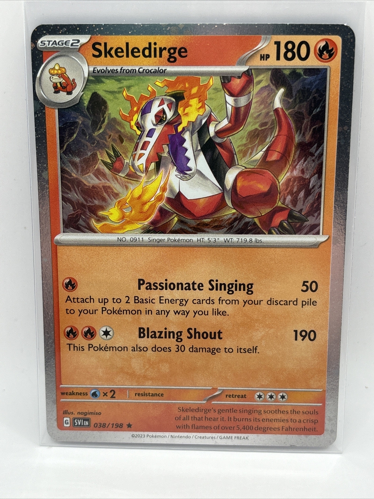 Pokémon TCG Skeledirge Scarlet & Violet Base Set 038/198 Holo Holo Rare ...