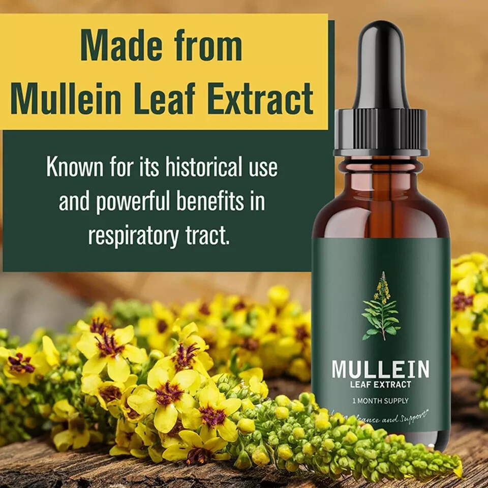 Mullein Leaf Extract Drops Lung Cleanse Respiratory Herbal Drop Health ...