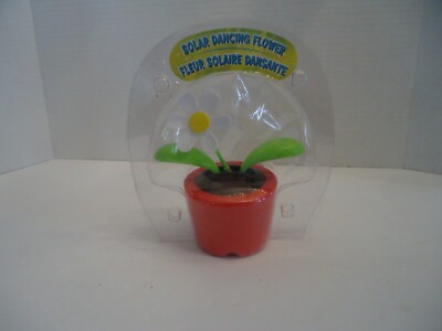Solar Dancing Flower Daisy with Red Vase - Sun or Light Powered | eBay