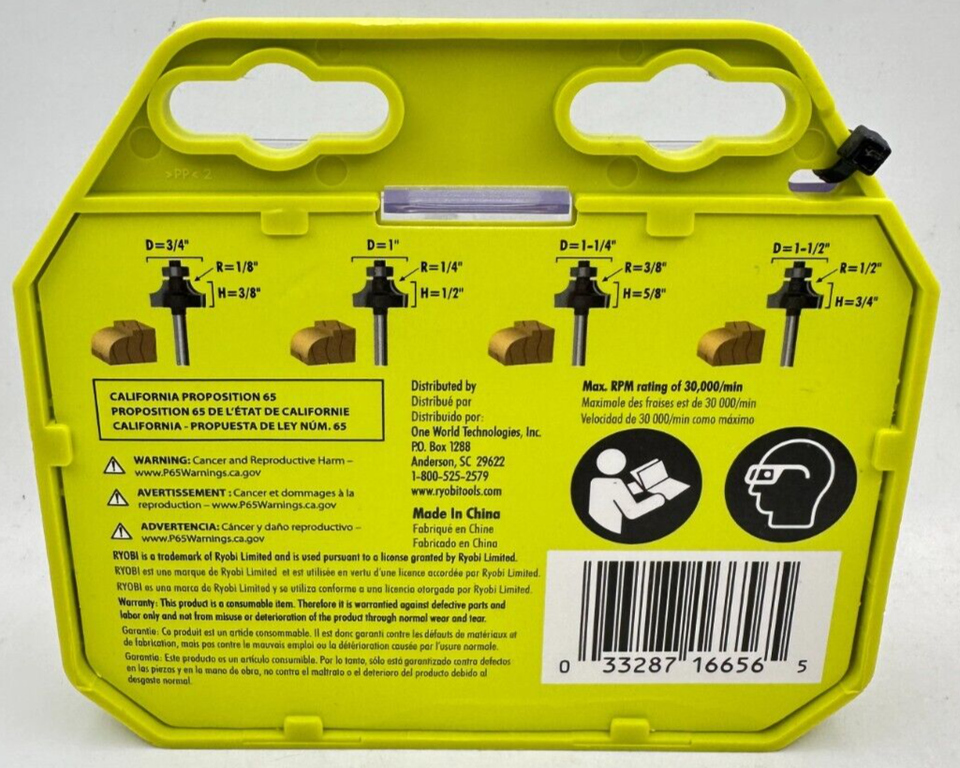 RYOBI Roundover Router Bit Set (4-Piece) | eBay