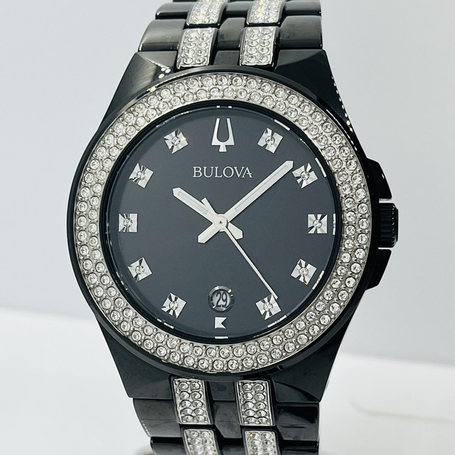 Bulova 98K101 42 mm Black Steel Case with Crystal Set Steel Band Men's ...