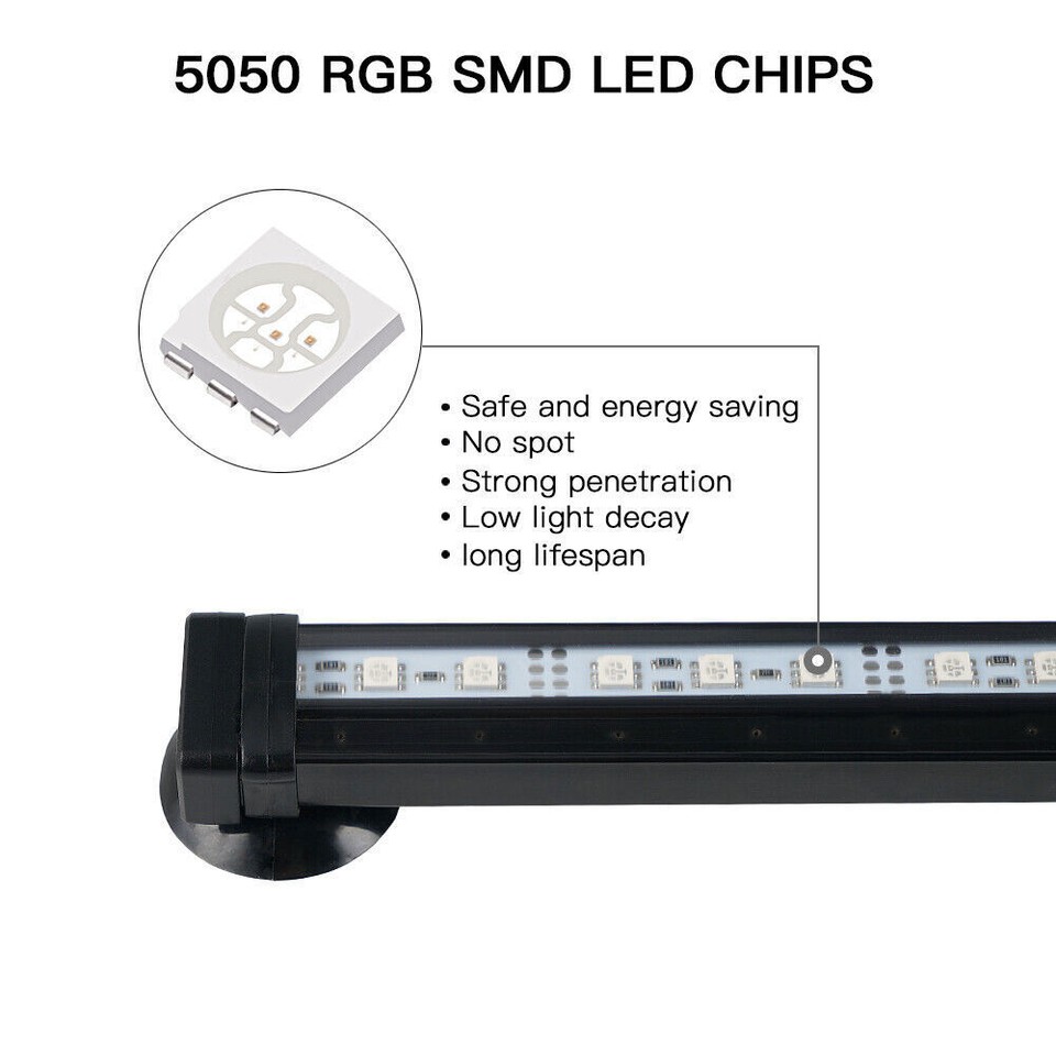 Aquarium Underwater Air Bubble LED Light Fish Tank RGB Submersible Lamp ...