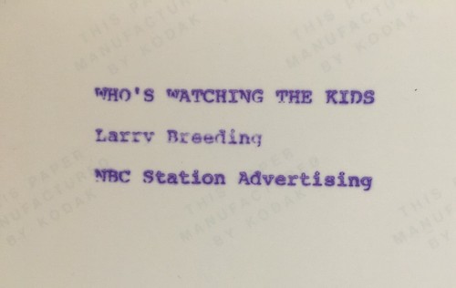 1978 NBC TV "WHO'S WATCHING THE KIDS?" LARRY BREEDING ORIG NETWORK ...