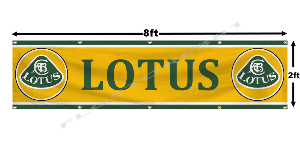 Lotus Banner Flag 2X8Ft British Automotive Racing Car Garage Decoration ...
