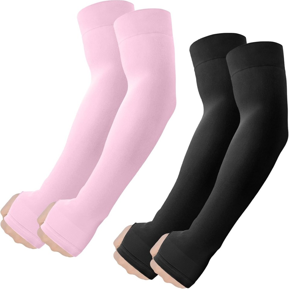 Arm Sleeves W/ Thumb Hole Cooling UV Protection Compression Tattoo ...