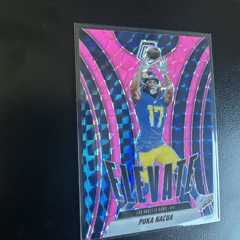 2025 Panini Mosaic Puka Nacua Elevate #18 Pink Fluorescent Prizm | eBay
