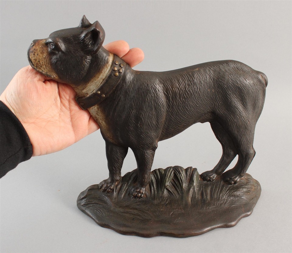 RARE Antique Hubley Cast Iron, Boston Terrier Dog Doorstop, Original ...