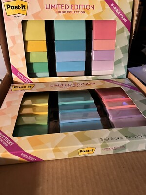 Genuine Post It Notes Limited Edition Super Sticky 15 ColorPads 3x3 45 ...