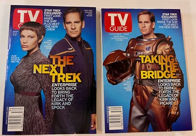 TV Guide Star Trek Enterprise Lot (2) 2001 Scott Bakula Jolene Blalock ...
