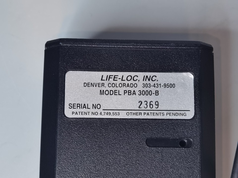 Lifeloc Portable Breathalyzer and Printer, PBA 3000 / 1014.0101.K Life ...