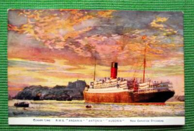 RMS Andania Antonia Ausonia Cunard White Star Shipping Line Postcard ...