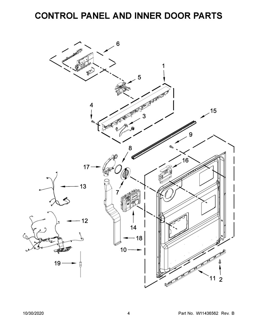W11412300 Whirlpool Dishwasher Dispenser #14 on the diagram | eBay