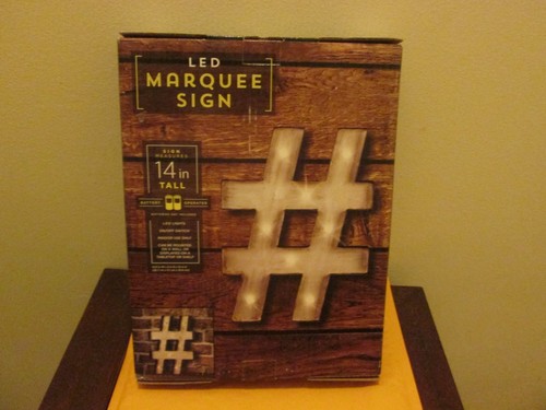 LED MARQUEE HASH TAG SYMBOL LIGHTED SIGN 14" TALL NEW | eBay