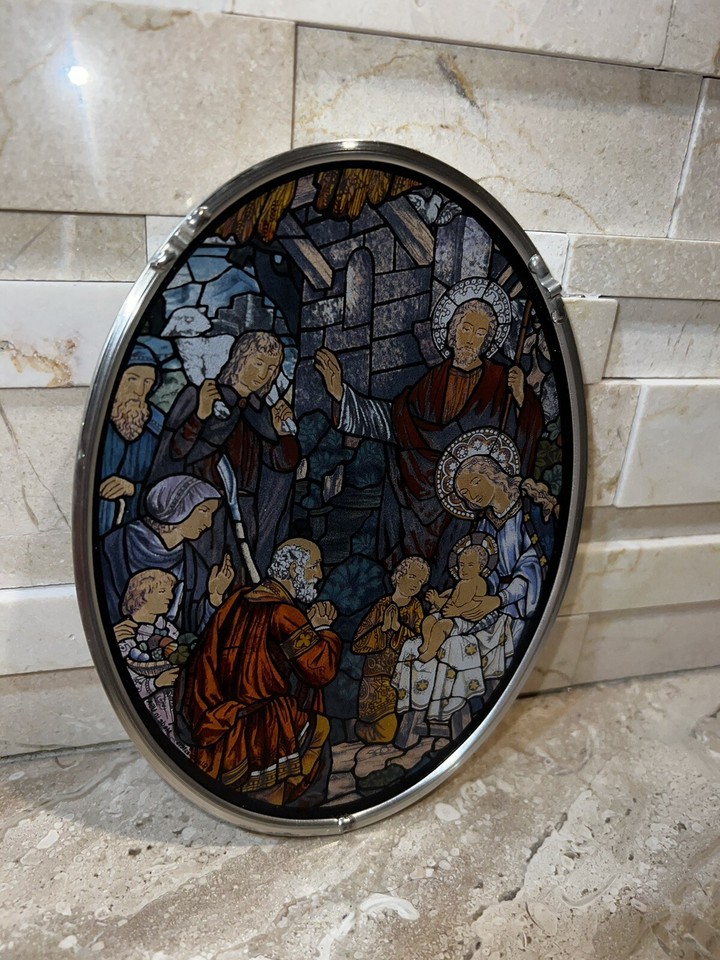 Glassmasters Stained Glass Reproduction Nativity Window Suncatcher | eBay
