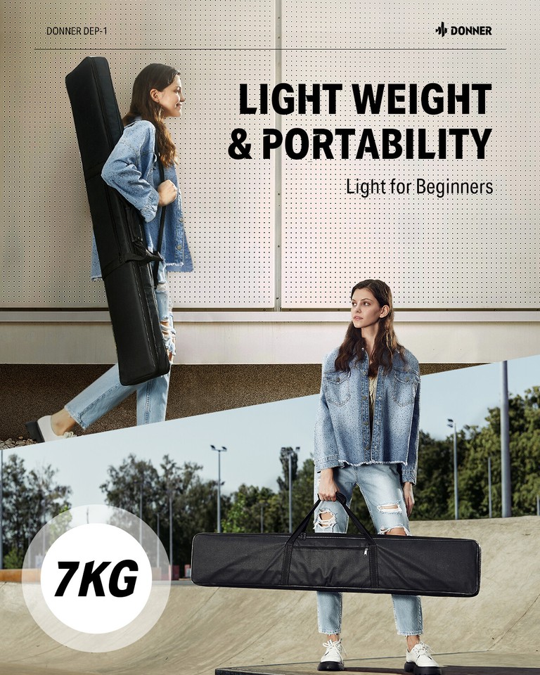 Donner DEP-1 88 Key Digital Piano Keyboard + Stand Sustain Pedal Carry ...