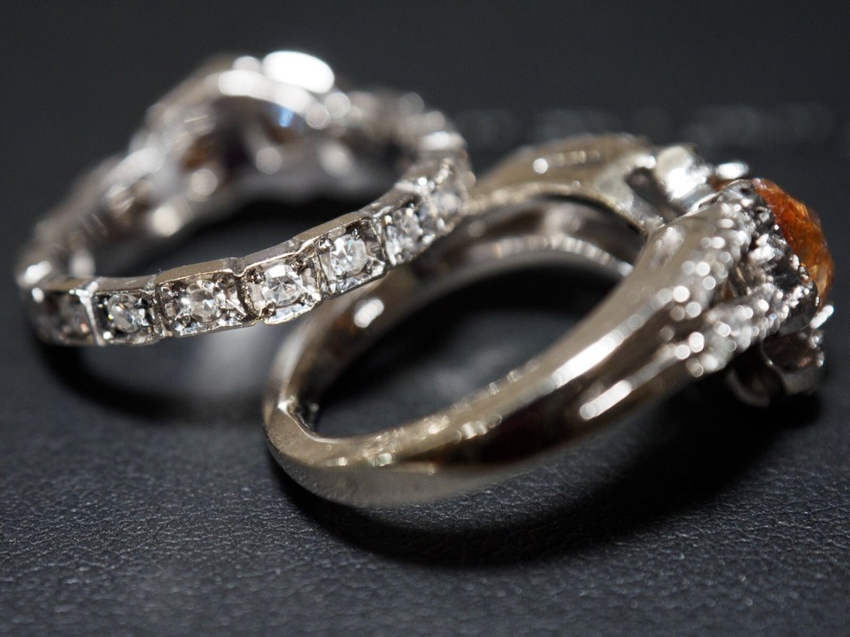 Maniamania Ritual & Sacred Wedding Ring Set White Gold, Rutilated ...