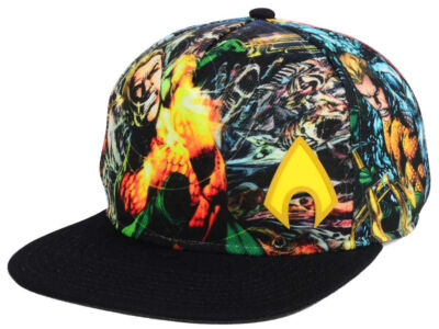 DC Comics Aquaman Men's Sublimated Graphic Print Snapback Hat Cap | eBay
