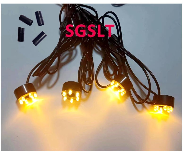 12V Underwater 6-LED Golden Soft white Lights Ring Fountain Pond US ...