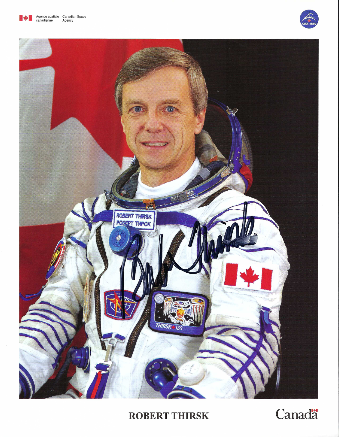Bob Thirsk signed 8-1/2"x 11" Photo CSA Photograph Canadian Astronaut | eBay