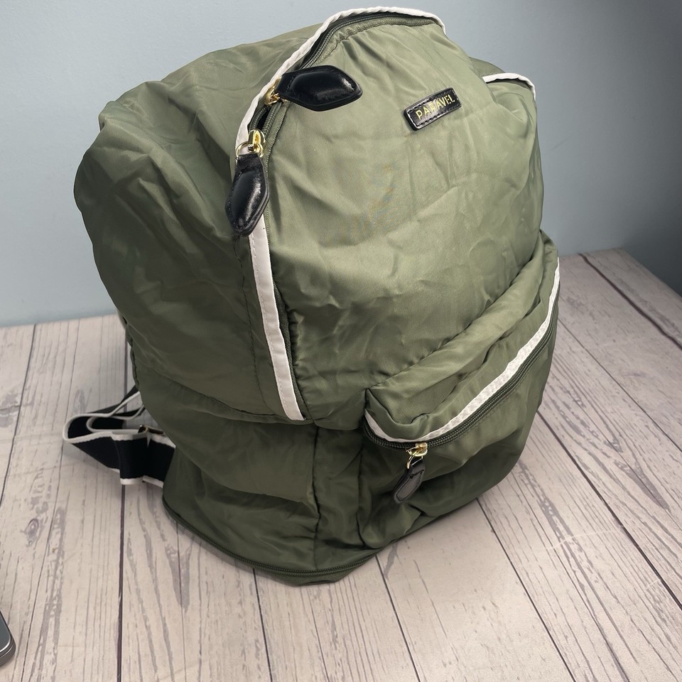 PARAVEL Light Weight Fold Up Backpack Bag Olive Green Black Cream EUC ...