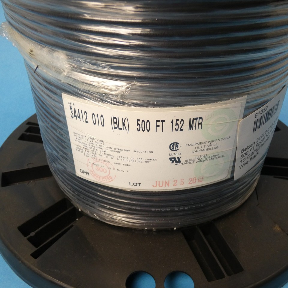 Belden 34412-010-500 500 FT Spool 12 AWG 1C CSPE/Hypalon Lead Wire ...