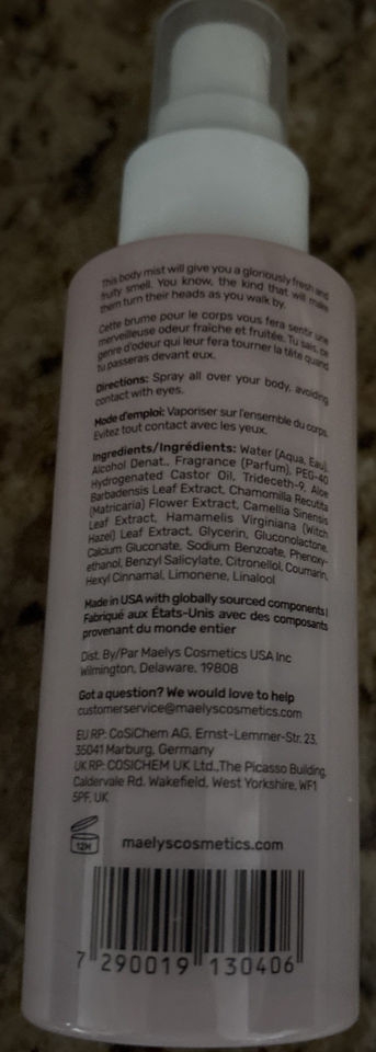 MAELYS GET WILD Body Mist 3.38 oz 100 ml Brand New Full Size No Box | eBay