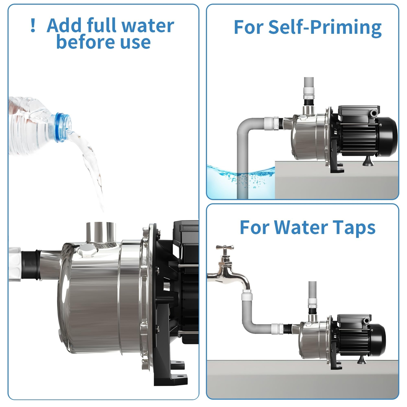 Lanchez 1/2 HP Shallow Well Pump，Garden Pump, Jet Pump Portable ...