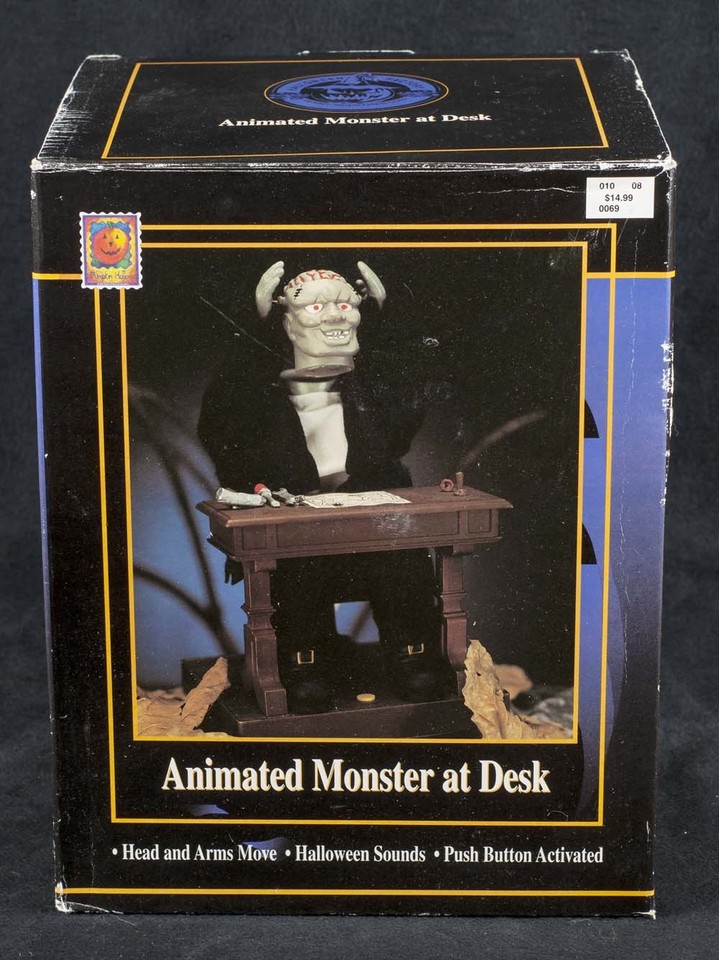 Gemmy Animated Monster at Desk Halloween Display Vtg 1996 SEE VIDEO | eBay