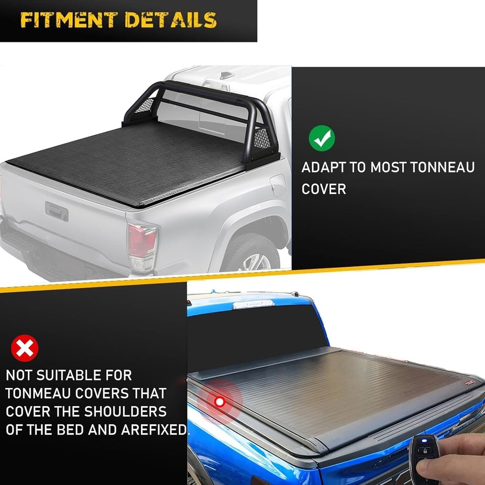 Steel Roll Sport Bar Chase Rack Bed Bar For 2011-2025 Dodge Ram 1500 ...