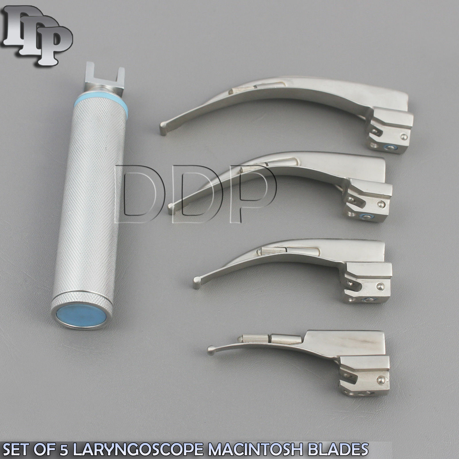 LARYNGOSCOPE MACINTOSH INTUBATION SET OF 4 BLADES AND ONE HANDLE EMT ...