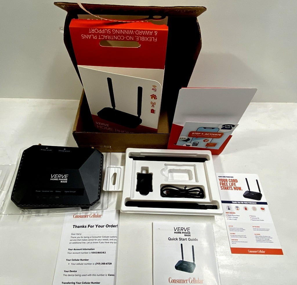 Consumer Cellular Verve SD3000 Home Phone Base Unit, Black - Base