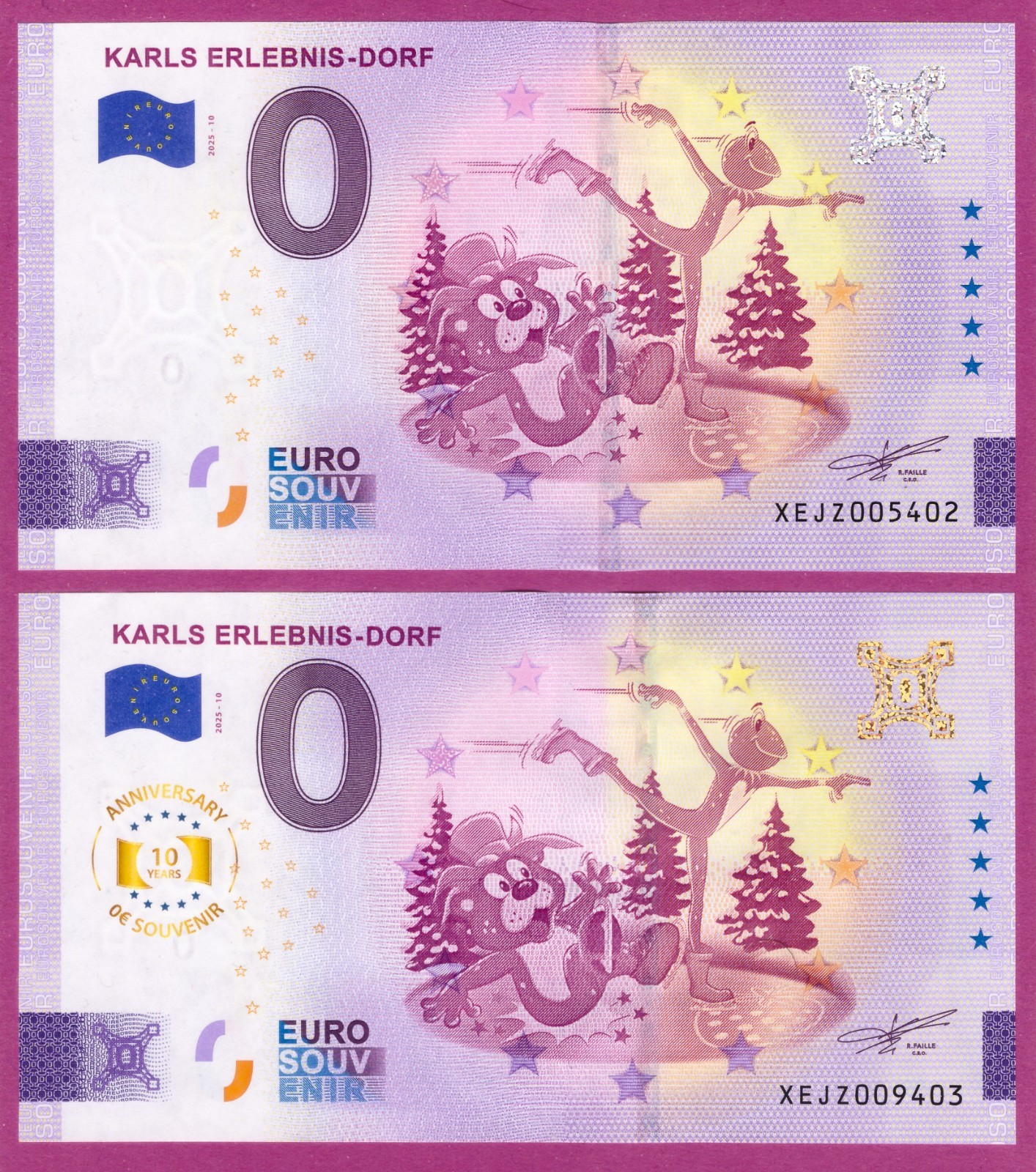 0 Euro XEJZ 10 2025 KARLS ERLEBNIS-DORF - WINTERSCHEIN 2025 Set NORMAL ...