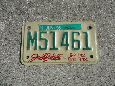 South Dakota 1995 motorcycle license plate # M51461 | eBay