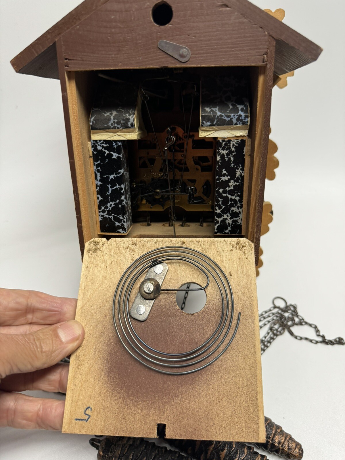 Vintage Cuendet Musical Swiss Chalet Cuckoo Clock Hunting Danube ...