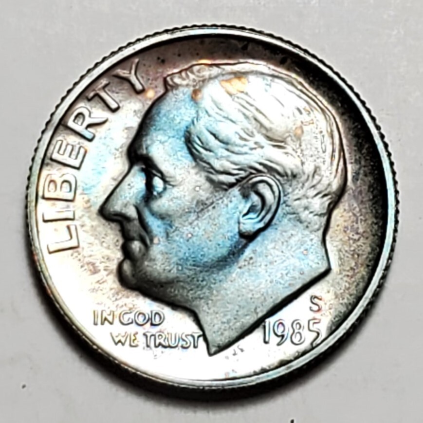 TONED 1985 S ROOSEVELT DIME PROOF UNC #C4001 | eBay