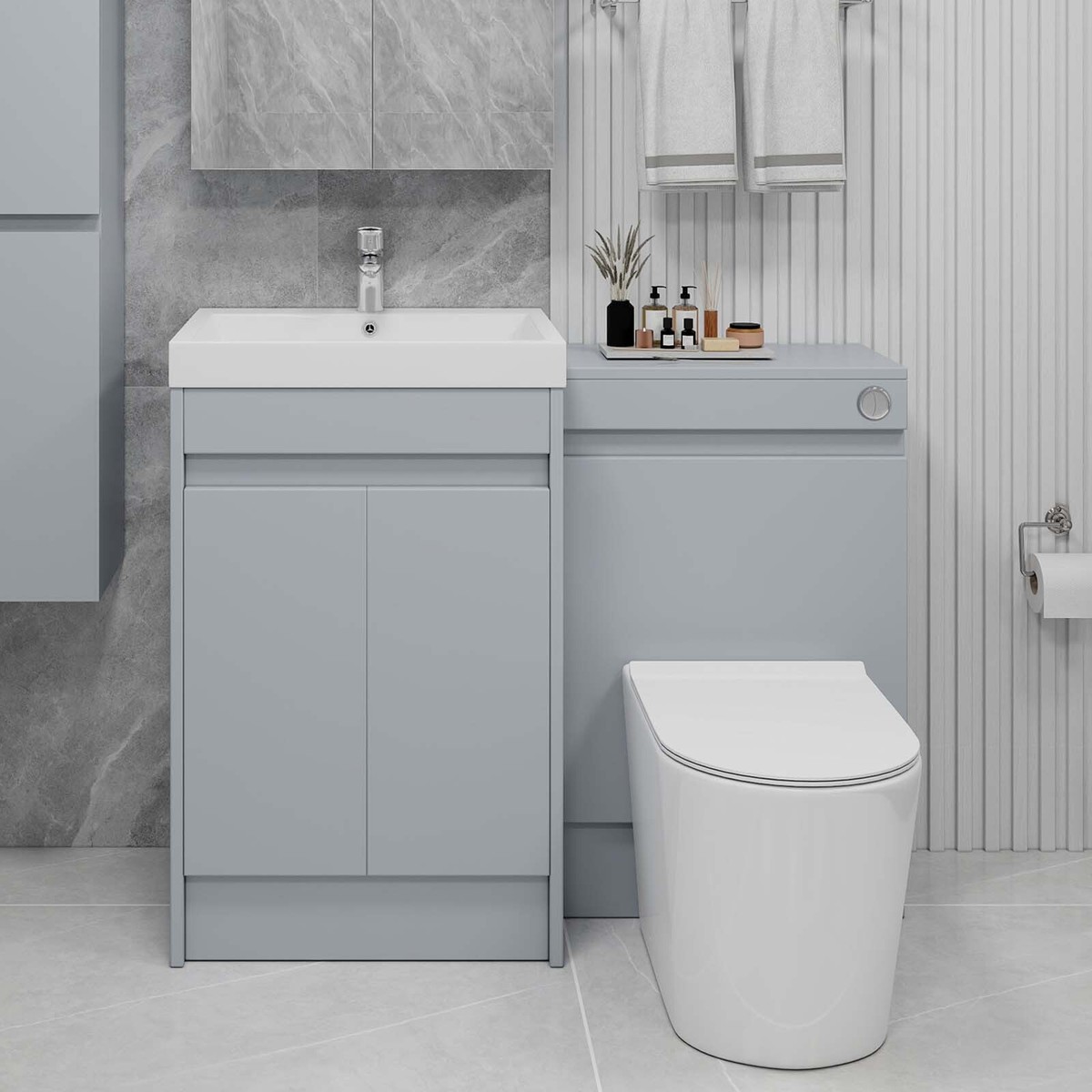 Space Saving Double Vanity Units Synergy 1200mm Wall Unit With Double