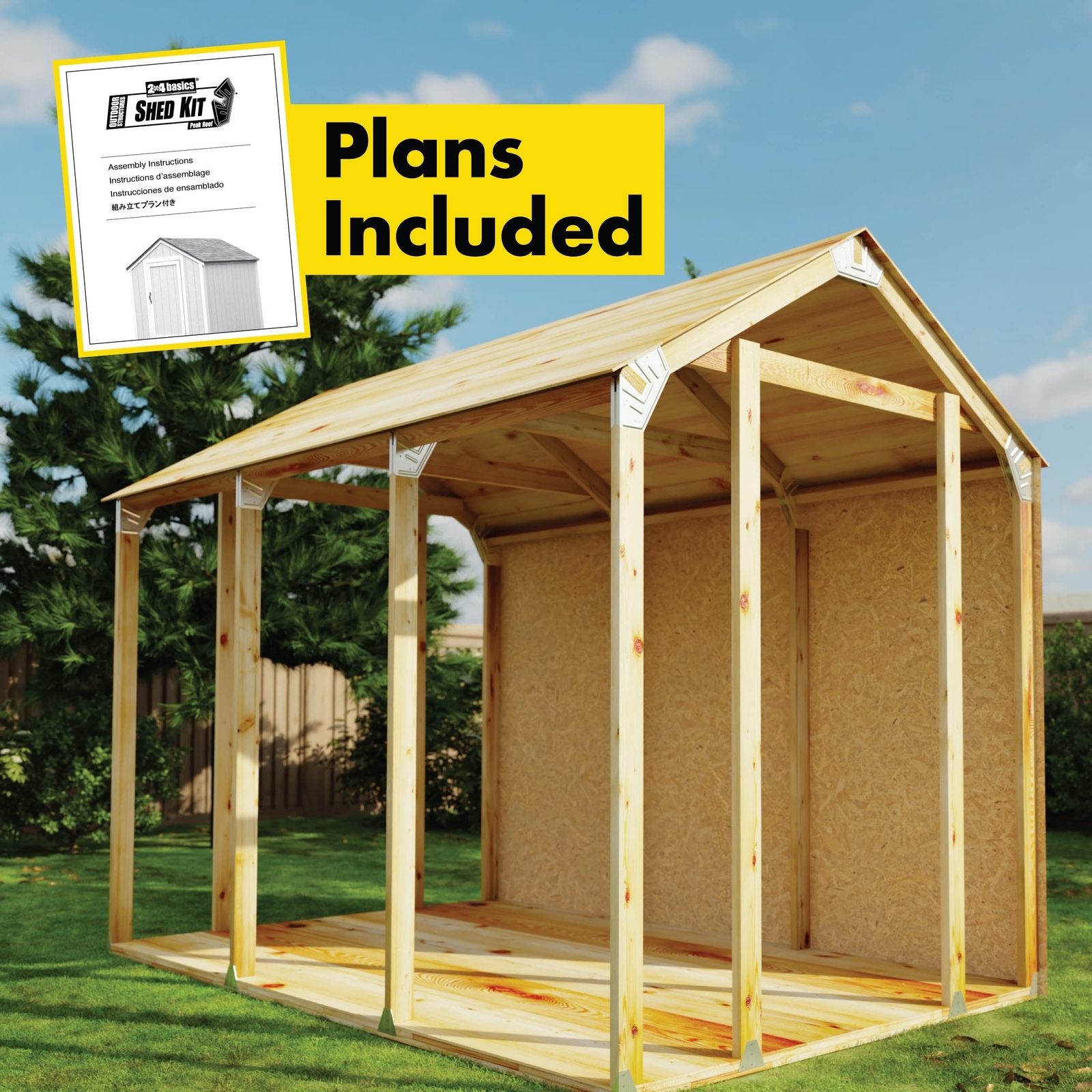 2x4basics 90192MI Custom Shed Kit with Peak Roof, 2x4 | eBay