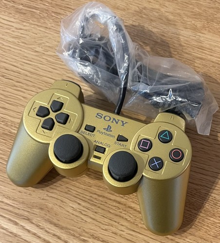 PS2 Dual Shock 2 Analog Controller SCPH 10010 Gold Golden PlayStation 2 ...