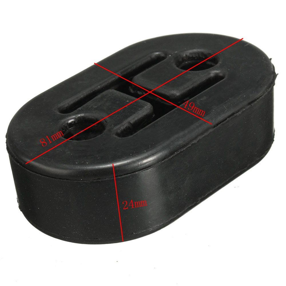 2Pc Black 8mm Polyurethane Car Exhaust Muffler Hangers Mount Bracket ...