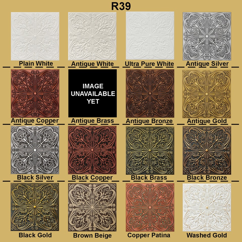 ANTIQUE PAINTED STYROFOAM TIN LOOK CEILING TILES 20x20 DIFFERENT COLORS ...