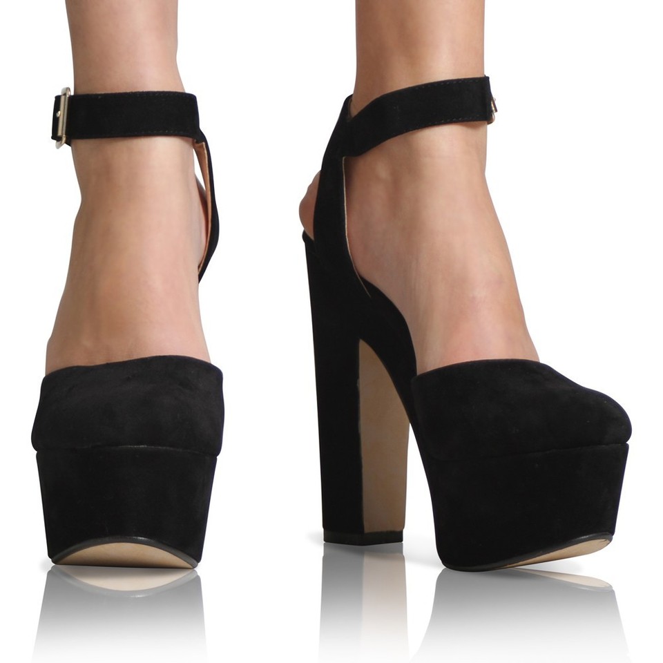 NEW WOMENS ANKLE STRAP LADIES PLATFORM CHUNKY HIGH HEEL SANDALS SHOES ...