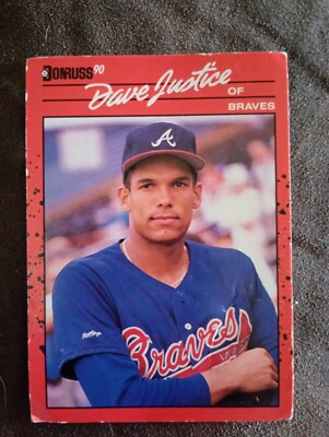 1990 Donruss #704 DAVE JUSTICE Atlanta Braves Rookie Card (RC) NM-MT ...