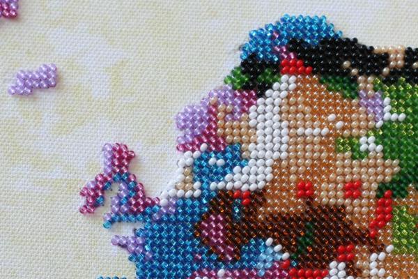 Bead embroidery kit World Map-2 needlework kit Art canvas beadwork ...